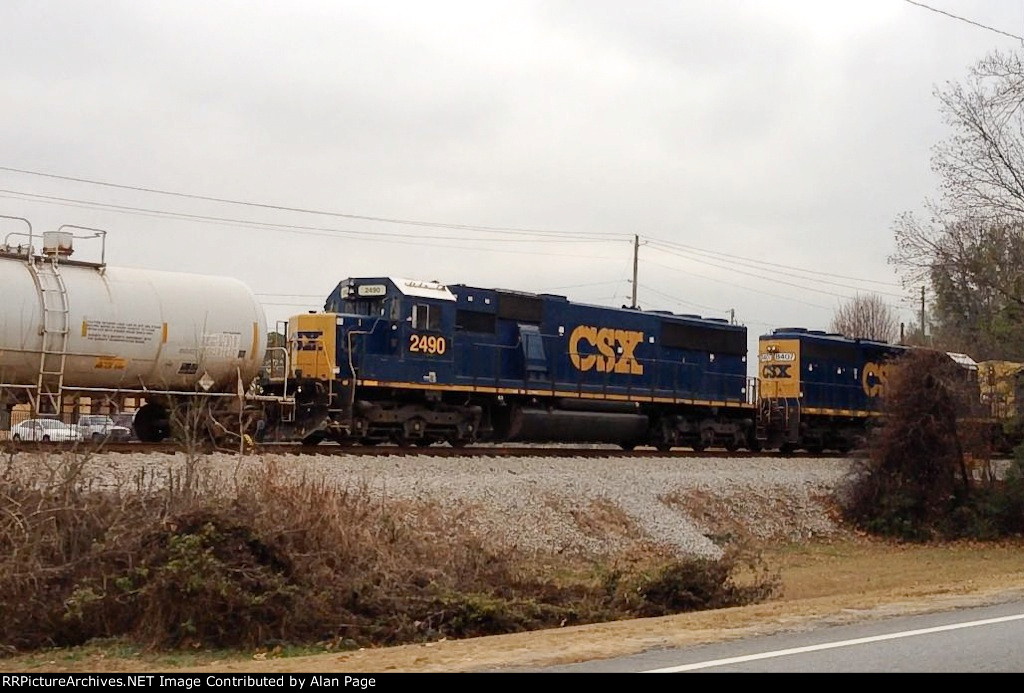 CSX 7824, 8407, and 2490 head WB